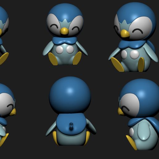 🐉 Pokemon - Piplup with 2 poses・ STL File for ・Cults