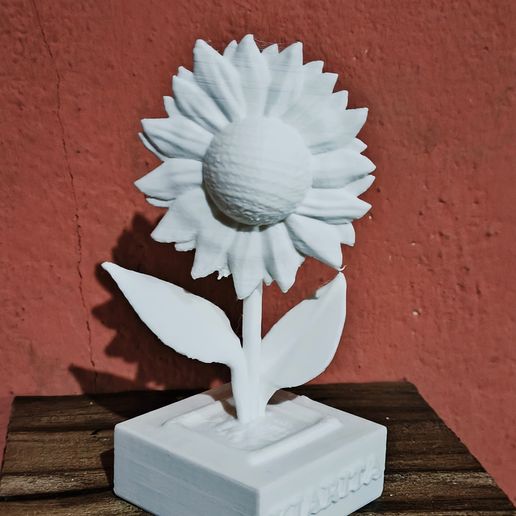 🌻 Sunflower with base Ornament yellow flowers・Free STL File for 3D ...