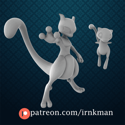Free STL file Mewtwo / Mew (Pokemon 35mm True Scale Series) 🐉 ・Template ...