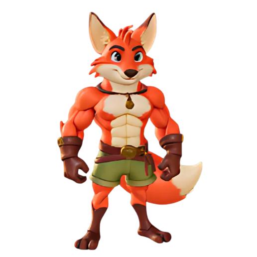 🦊 Mini Muscular Fox - STL Printable・ STL file for 3D printing・Cults