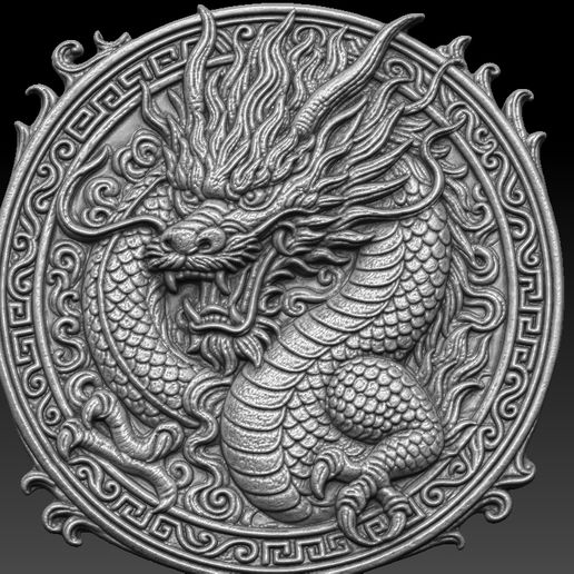 🐉 Dragon CNC Relief Model・ STL File for 3D printing・Cults