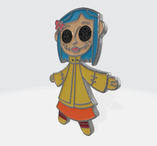 🎃 Colgante Coraline Muñeca Coraline Modelo 01・Archivo STL para ...