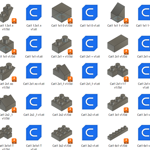 🐱 3D constructor of 251 miniblocks gray cat (Lego style)・ GCODE File ...