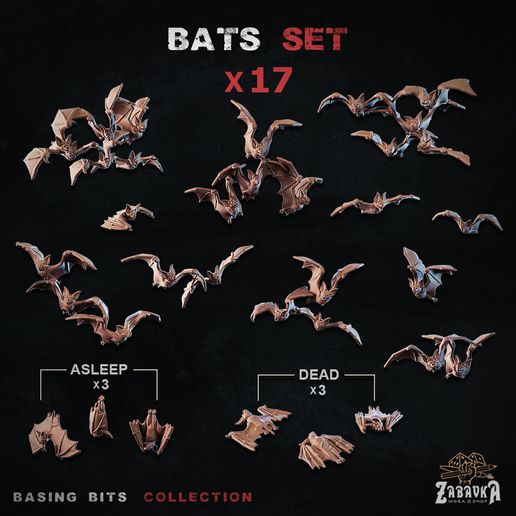 3D file Bats - Basing Bits 🦇 ・3D printing model to download・Cults