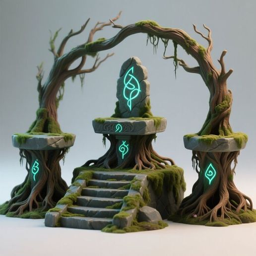 🎲 Mystical Grove Altar・ STL File for 3D printing・Cults