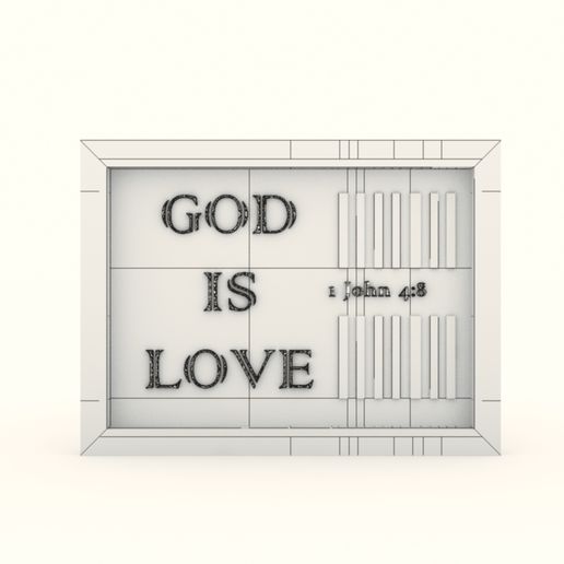 ️‍🔥 God Is Love Desk Photo frame with Pen holder・ STL File for 3D ...