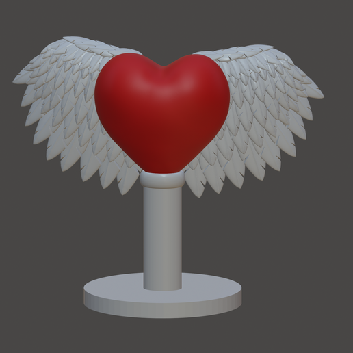 Free STL file Geflügeltes Herz mit Ständer 🗿 ・3D print object to ...