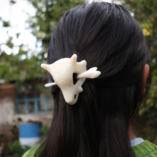 💇 CUBONE HAIR CLIP / HAIR PIN / HAIR CLIP・ STL File for 3D printing・Cults