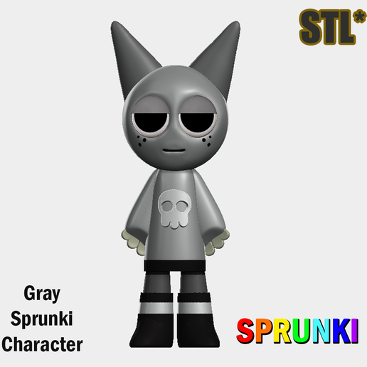 Archivo STL Gray Sprunki Incredibox 3D STL Character Fanart 🦸 (OBJ ...