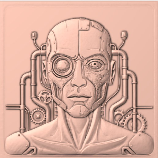 👽 Bionic Head・Free STL File for 3D printing and CNC machining - Laser ...