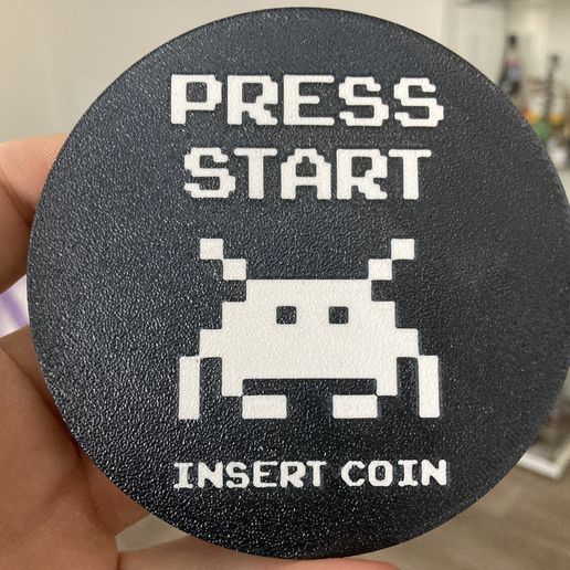 STL file Press start coaster 🚩 (3MF)・3D print model to download・Cults