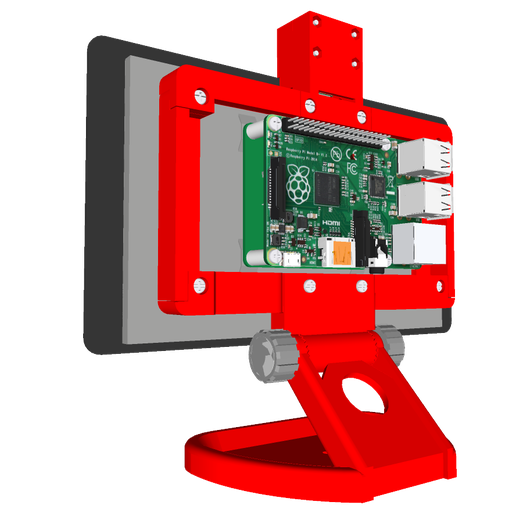 STL file PiMac - Raspberry Pi 7 Inch Touch Screen Stand (with Camera ...