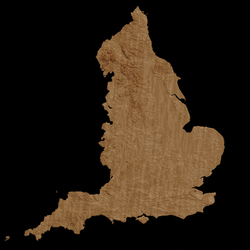 3D file Topographic Map of England – 3D Terrain 🗺️ ・3D printable model ...