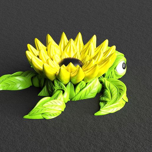 💐 Flexi flower turtle・Free 3MF File for 3D printing・Cults