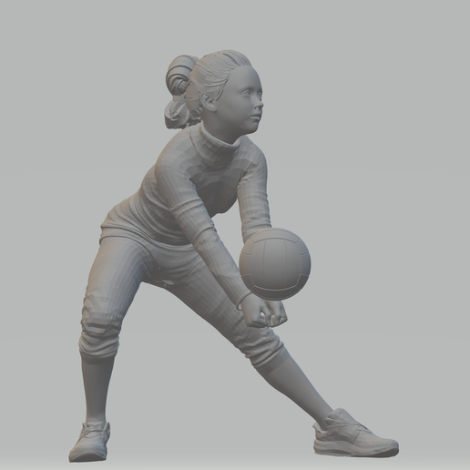 STL file girl playing volleyball 👧 ・3D printer design to download・Cults
