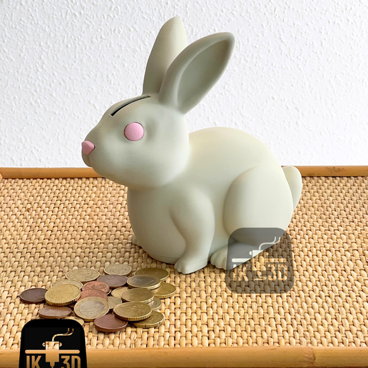 🏦 Bunny Piggy Bank / Multiparts / No Supports・ STL File for 3D printing・Cults
