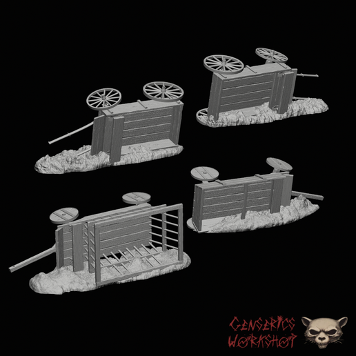 🎲 Crashed Wagon Barricades・Archivo STL Gratis para Impresión 3D・Cults