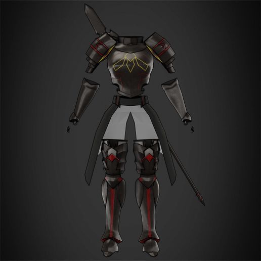 💥 Overlord Leinas Heavy Explosion Armor and Spear for Cosplay・ 3D File ...