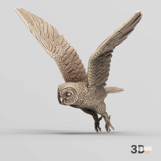 STL file Short-eared owl takes flight 3D print model 🦉 (OBJ)・Model to ...