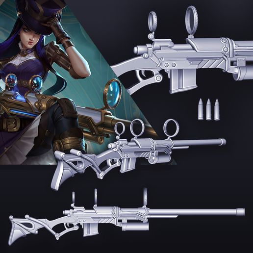 🔫 League of Legends Caitlyn Riffle Cosplay Prop Rework Print Files・ 3D ...