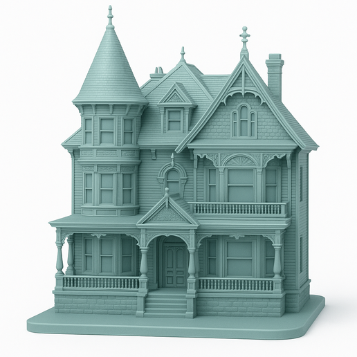 🏠 Victorian Gothic Manor House with Turret 3D Printable STL・ STL File ...