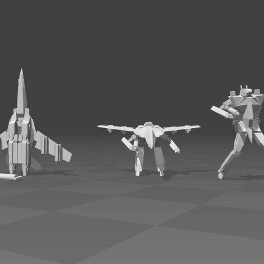 🎲 Robotech Mini - Veritech | Gerwalker | Battleoid・Free STL File for ・Cults