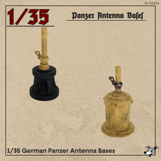📶 1/35 Panzer Antenna Bases 25-PZ-AA1・ STL File for 3D printing・Cults