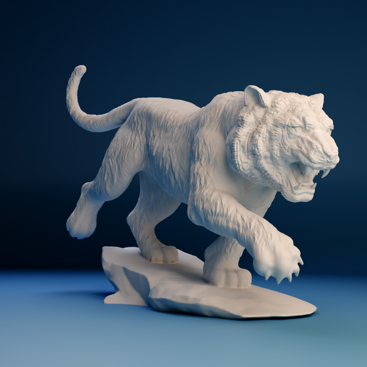 🐅 tiger on a rock stl・ STL File for 3D printing・Cults
