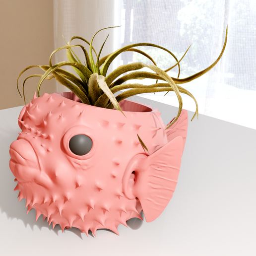 STL file puffer fish planter pot flower vase stl 🐠 ・3D printer design ...