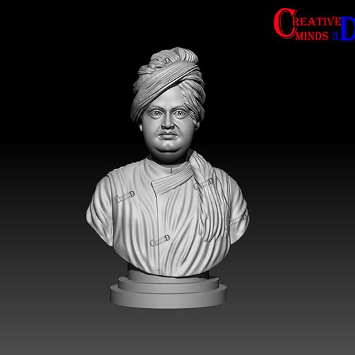 👤 3D Bust model of Swami Vivekananda for 3D printing・ STL File for 3D ...