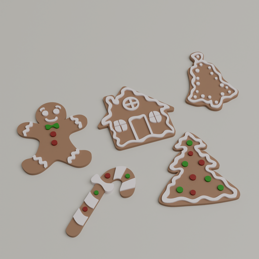 STL file Gingerbread Set 🗝️ ・Template to download and 3D print・Cults