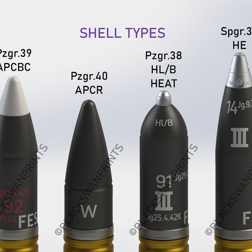 3D file WW2 German 7.5cm KwK 40 Tank Cannon Shell 🪖 ・3D printer design ...