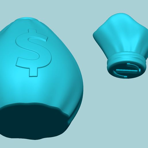 💰 Money Bag - Piggy Bank - PiggyBank Coin Sack STL・ STL File for 3D ...