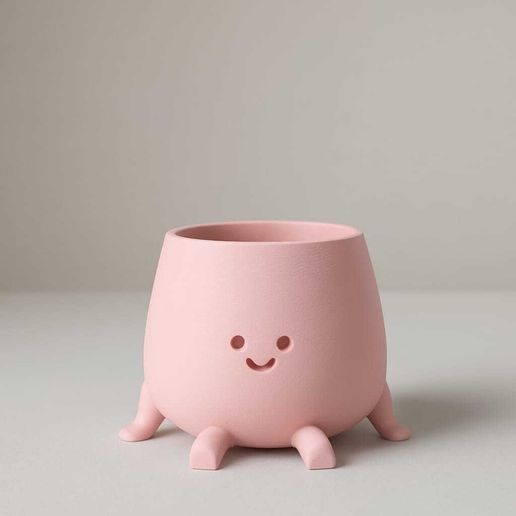 🪴 Cute Smiley Legged Planter – 3D Printable Happy Pot STL・ STL File for ...