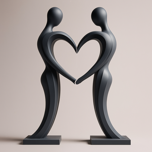💜 Intertwined Heart – Minimalist Human Figures・ STL File for 3D ...