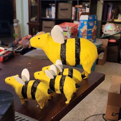 🐝 Capbeebara Capibara abeja lindo animal・Archivo OBJ para ・Cults