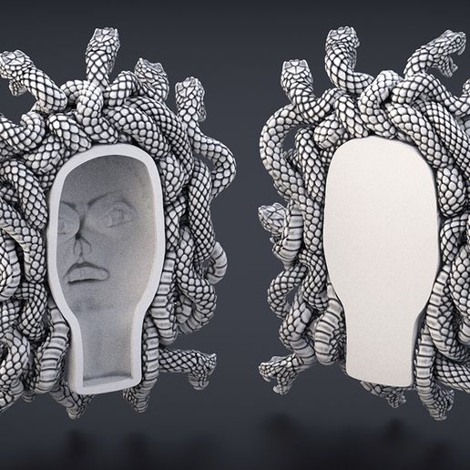 🐍 Highly Detailed Medusa Head・ STL File for 3D printing・Cults
