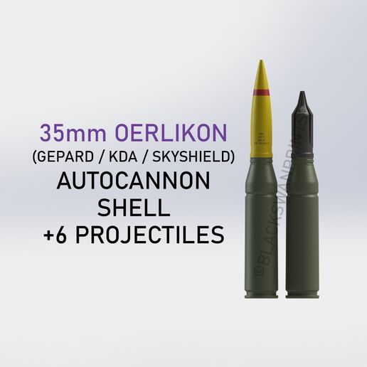 ️ Swiss KD 35mm Oerlikon Autocannon Shells・ 3D File for 3D printing・Cults