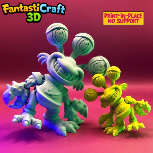 👽 FantastiCraft3D - Tri-Clops Alien - Flexi model for FDM Printing・ 3D ...