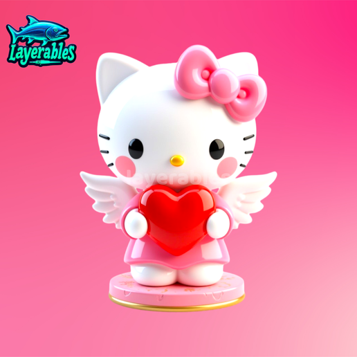👋 Valentine’s Day Hello Kitty 3D Printable STL File - Adorable Cupid ...