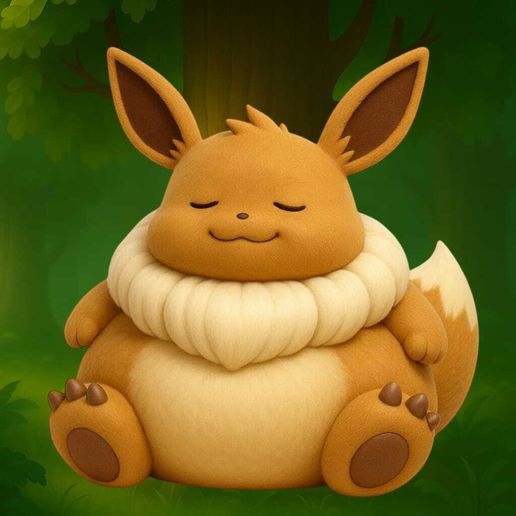 🐉 eevee chubby pokemon・ STL File for 3D printing・Cults