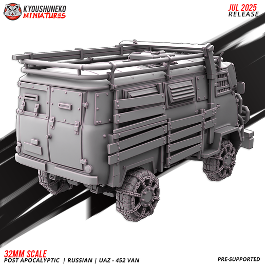 🚐 Post Apocalyptic | Russian | UAZ - 452 Van・ 3D File for 3D printing・Cults