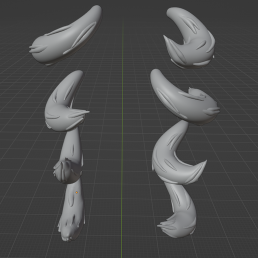 💂 Furry tails pack・ STL File for 3D printing・Cults