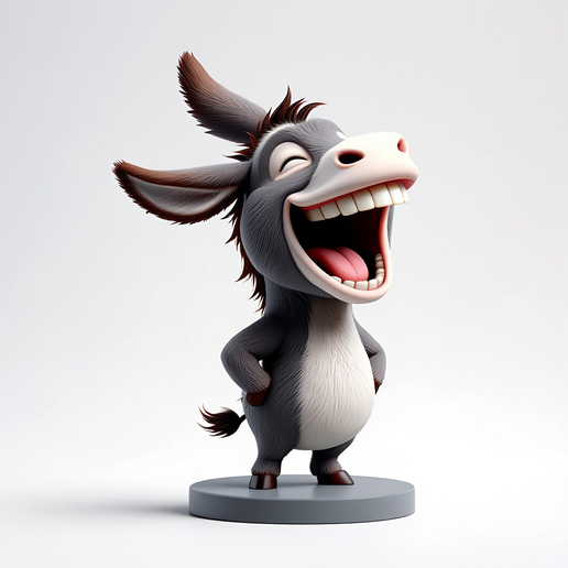 🤣 3068 Laughing Donkey 3D Printed Full-Figure Statue, pug, dachshund ...