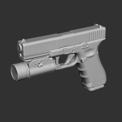🔫 Glock 17 Gen4 Streamlight TLR1 HL Real Size Scan 3D Gun Mold・ STL File for 3D printing・Cults