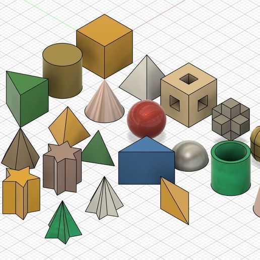 📐 Basic geometric shapes 3D・Free STL File for 3D printing・Cults