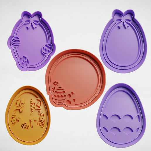 arquivo STL set huevo de pascua x5 🐇 ・design de impressão 3D para ...