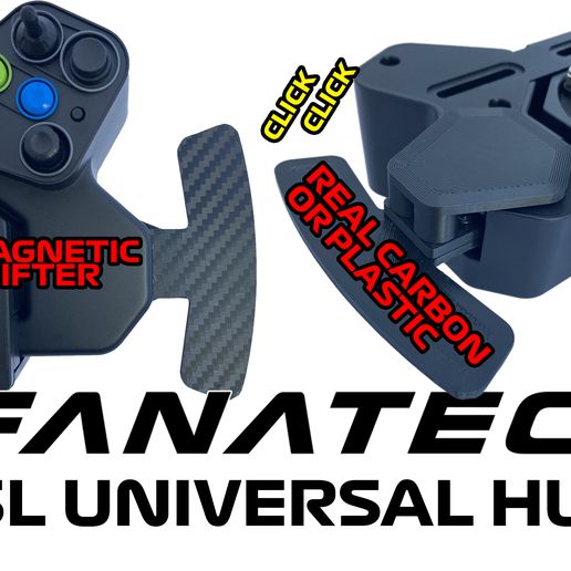 🧲 Magnetic Shifters for Fanatec CSL Universal Hub・ STL File for 3D ...