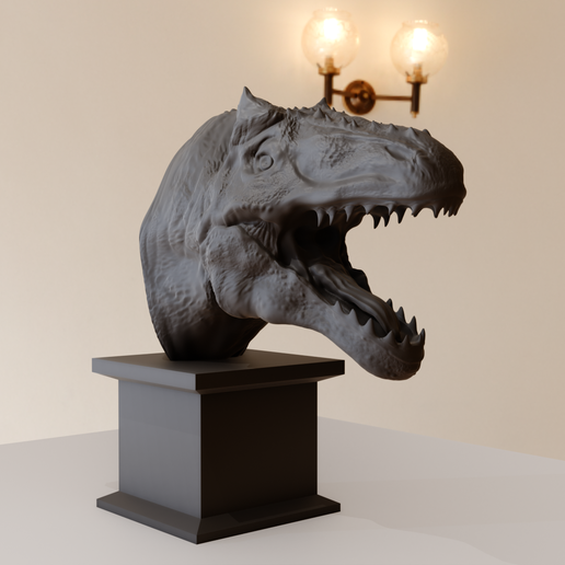 STL file allosaurus roaring dinosaur head bust stl 🦖 ・3D printing idea ...
