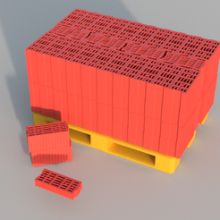 3D printable 1/14 CONSTRUCTION BRICK AND STACK OF BRICKS - TYPE 2 ...